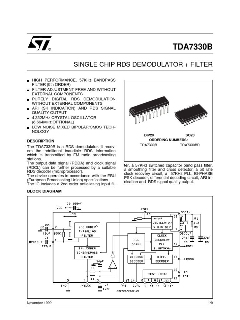 КВЫ FM Decoder - tda7330 | PDF | Detector (Radio) | Signal Processing