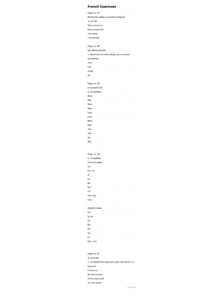 French Notes | PDF