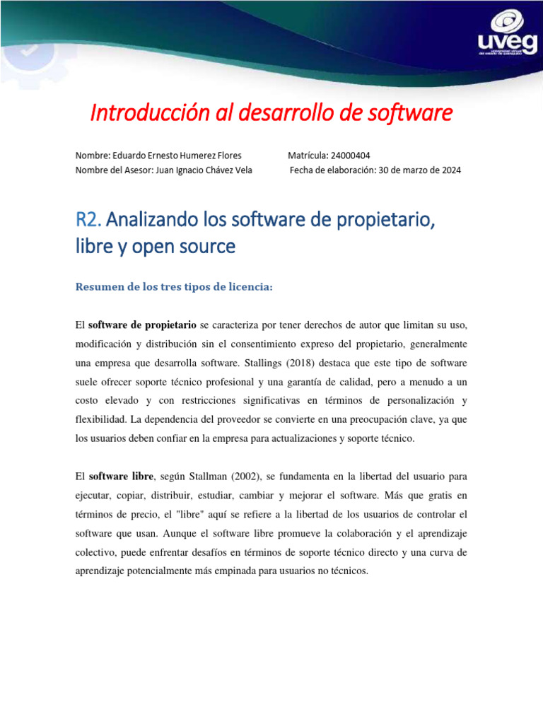 Desarrollo de Software | PDF | Software libre | Ciencias de la Computación