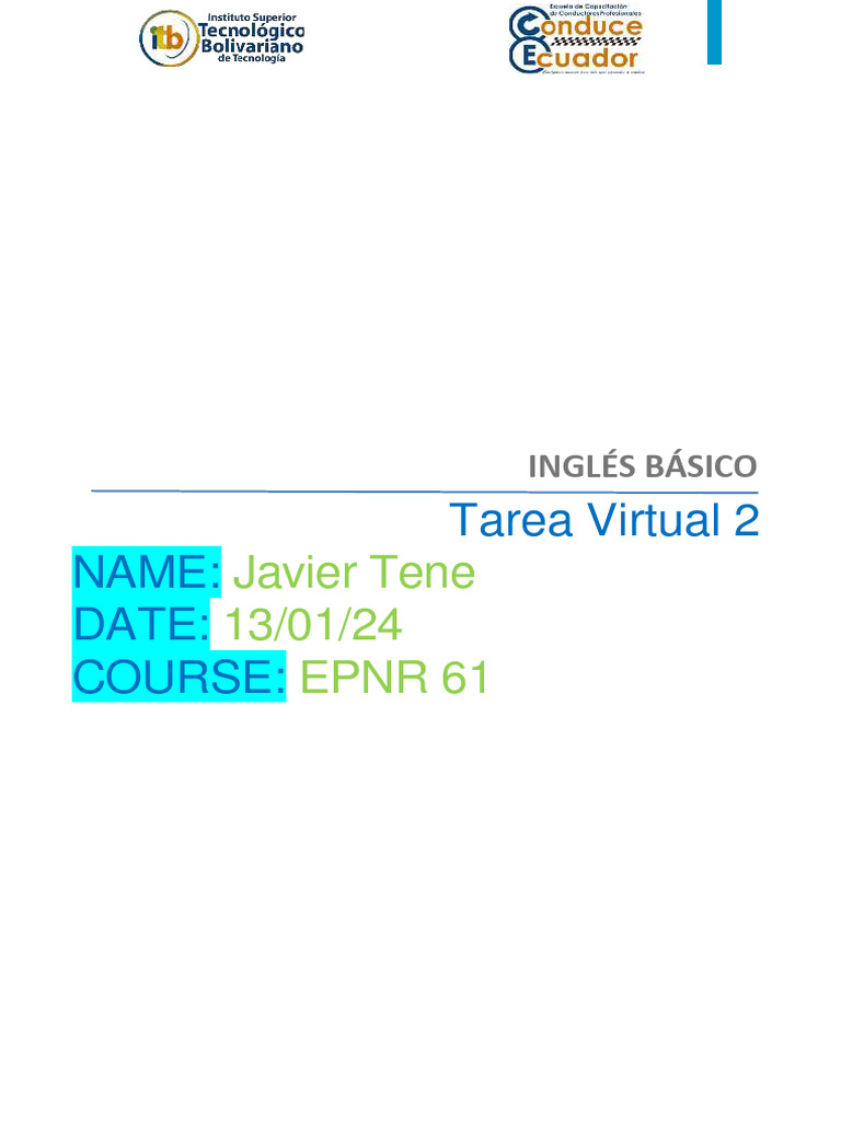 Tarea Virtual 2 Ingles | PDF | Lingüística Tarea Virtual 2 Ingles | PDF | Lingüística