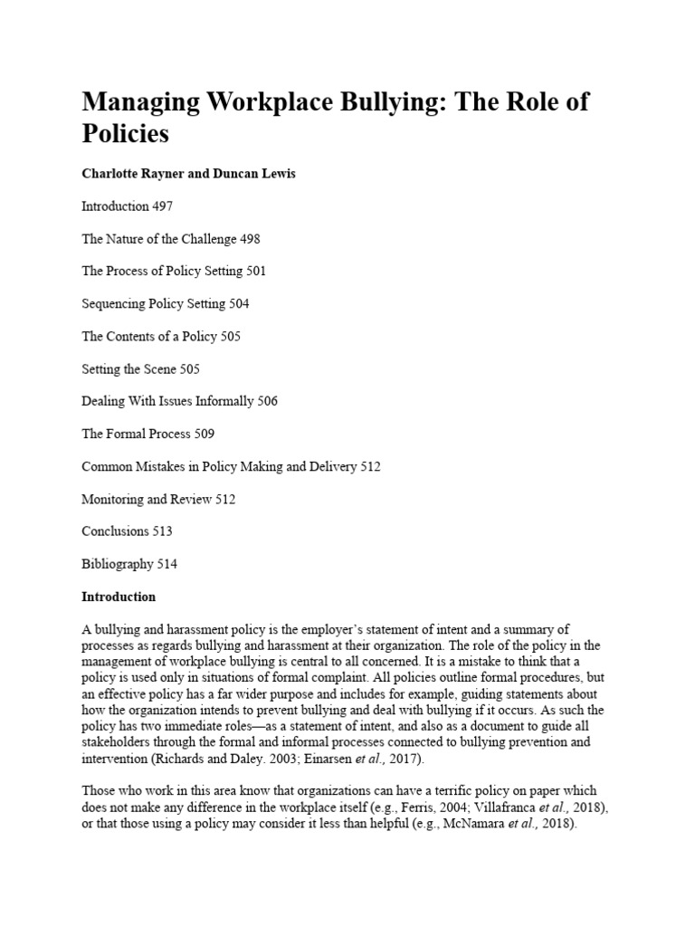 Managing Workplace Bullying | PDF | Workplace Bullying | Bullying