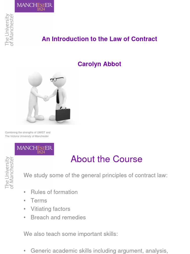 First Contract Law Lecture Powerpoint Slides | PDF | Lecture | Civil Law (Legal System)