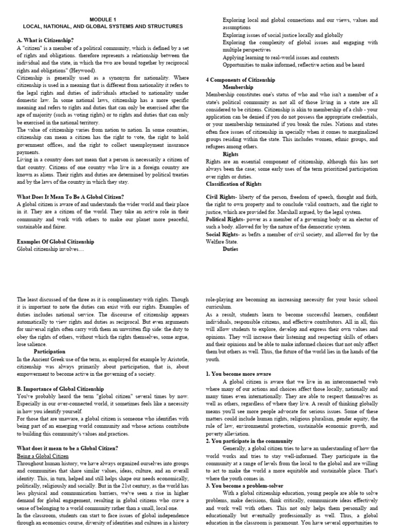 Global Citizenship Reviewer | PDF | Climate Change | Governance