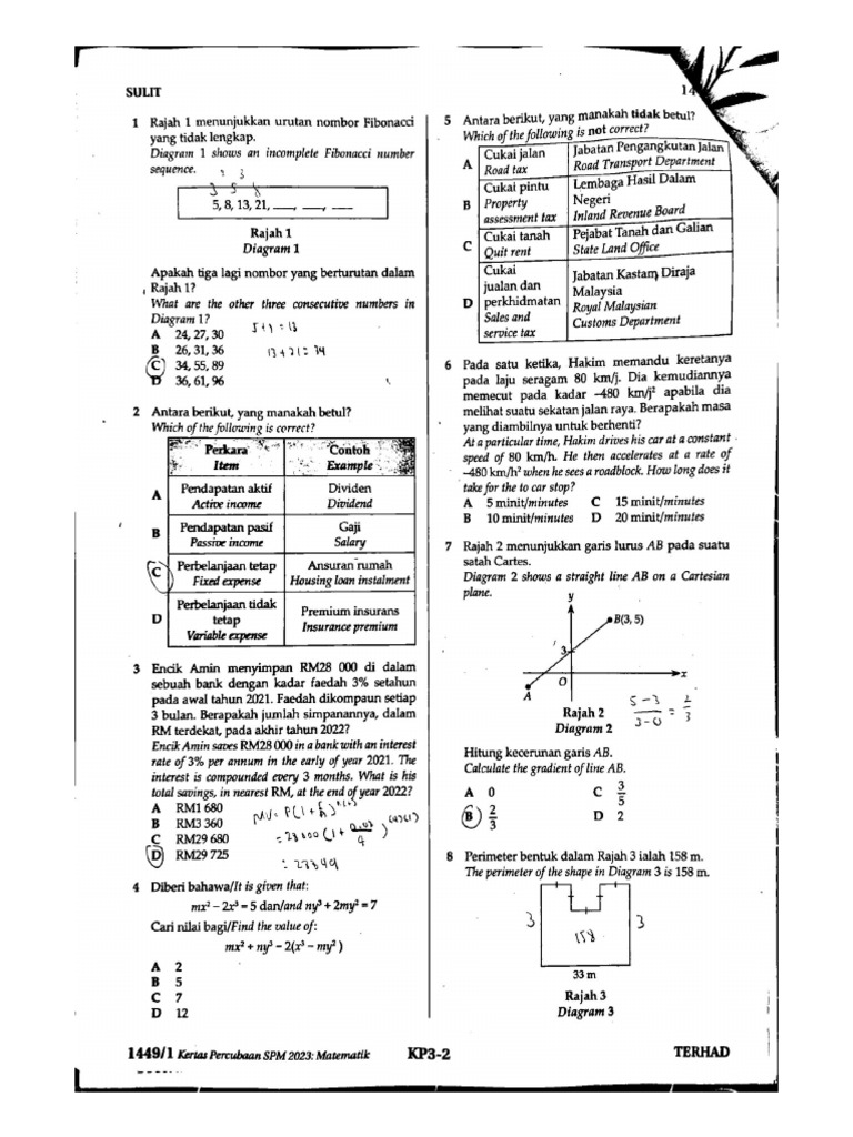 1 Rajah 1 Menunjukkan Urutan Nombor Fibonacci 5 Antara Berikut, Yang Manakah Tidak Betul | PDF