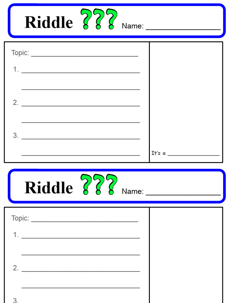 Riddle Poem Template | PDF