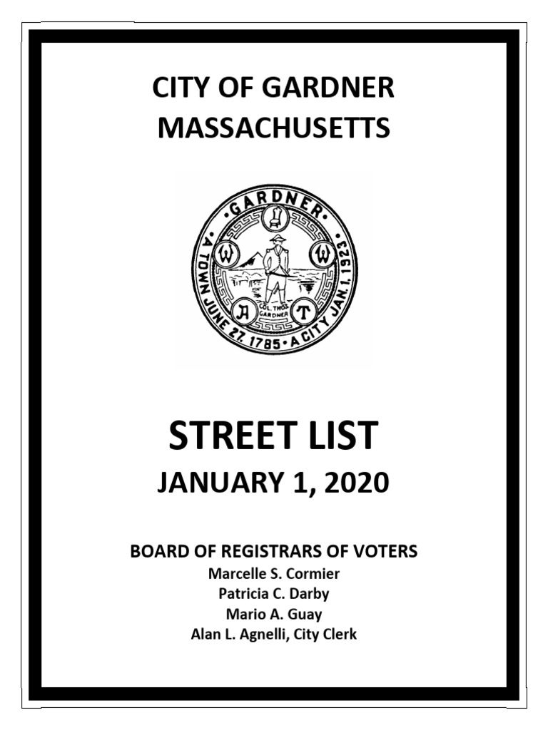 2020 Gardner Street List | PDF