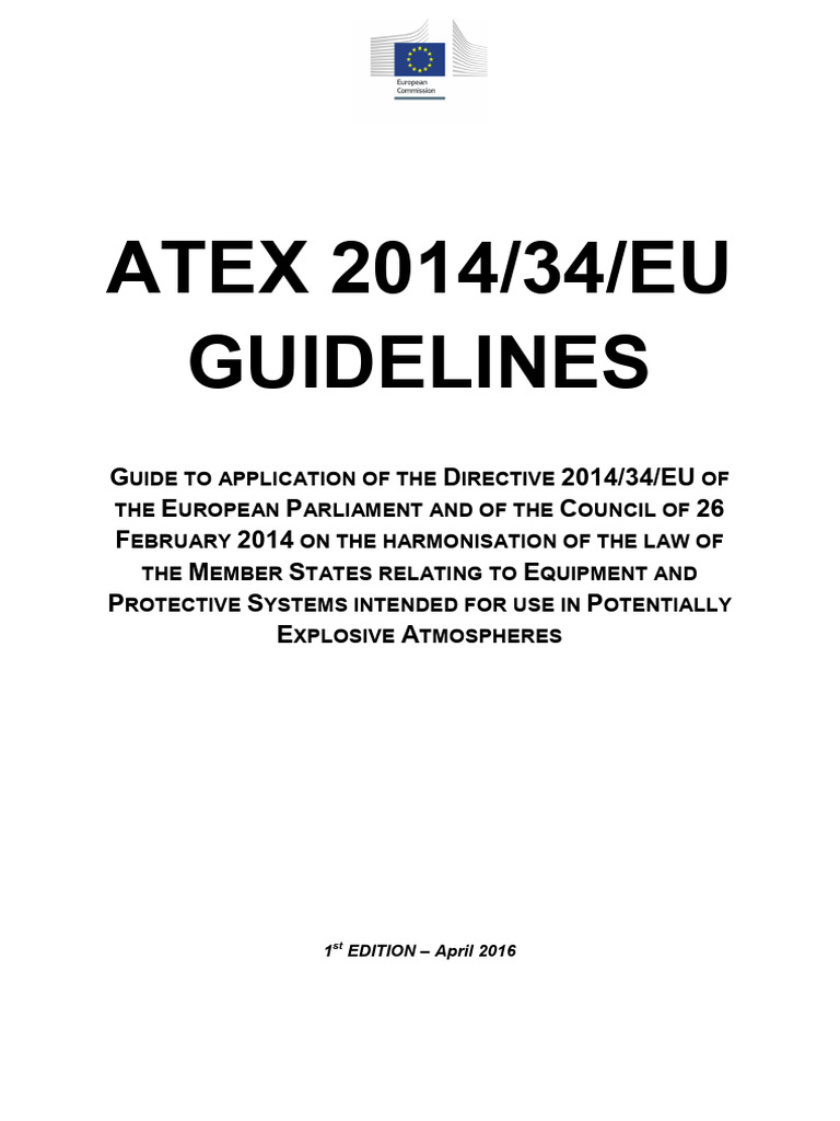 1 - ATEX - 2014 34 EU Guidelines 1st Edition April - 2016 | PDF | Occupational Safety And Health ...
