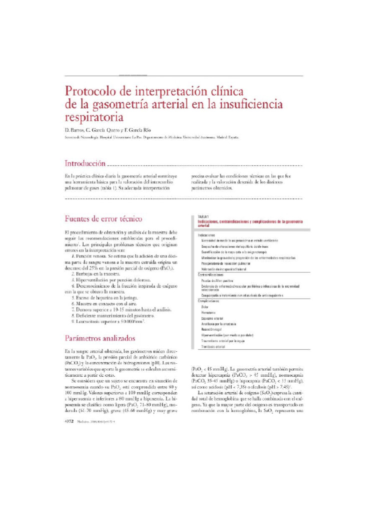 Gases Arteriales Sira | PDF