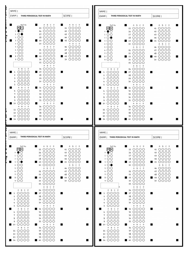 MATH-BUBBLE-SHEET-WITH-ROLL Number | PDF