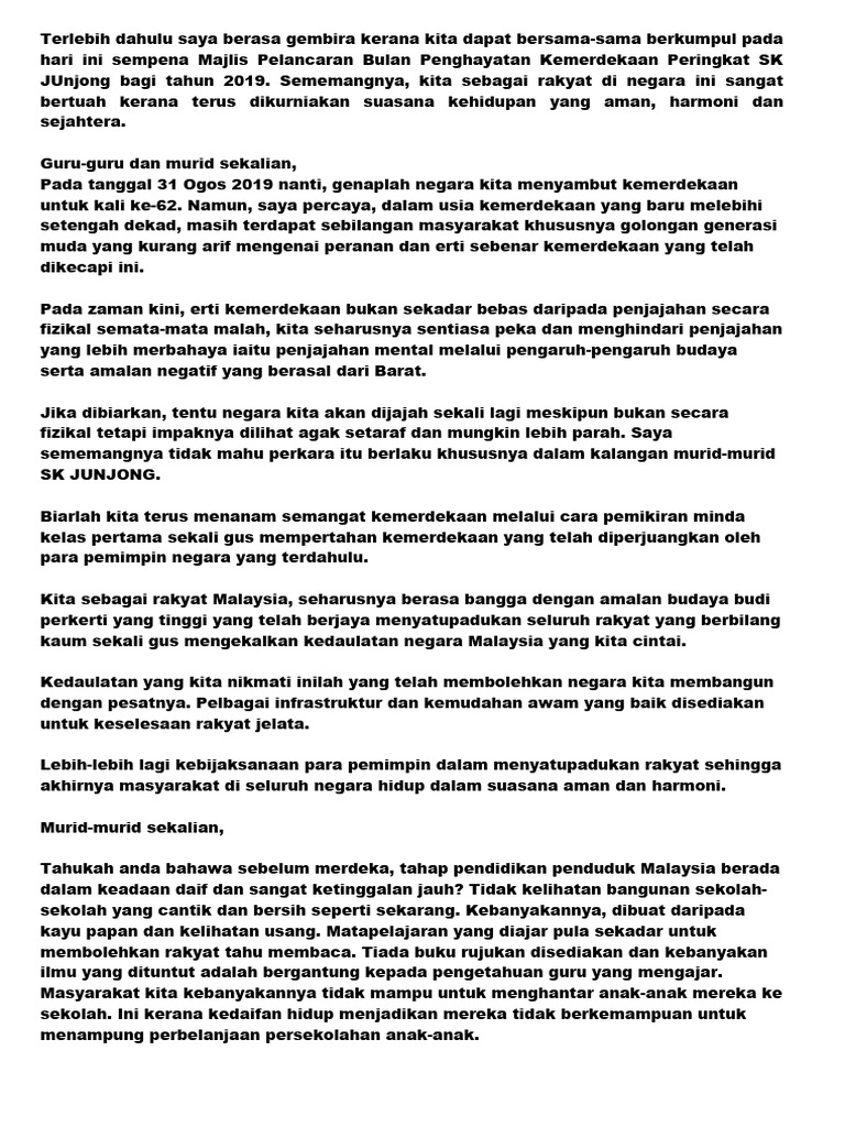Teks Ucapan Kemerdekaan | PDF