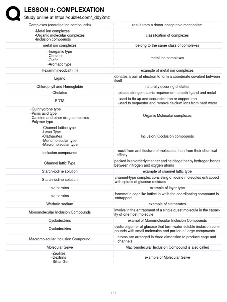 COMPLEXATION | PDF | Coordination Complex | Chemical Compounds