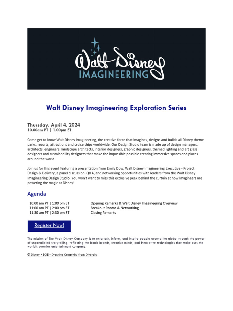 Walt Disney Imagineering Exploration Series | PDF