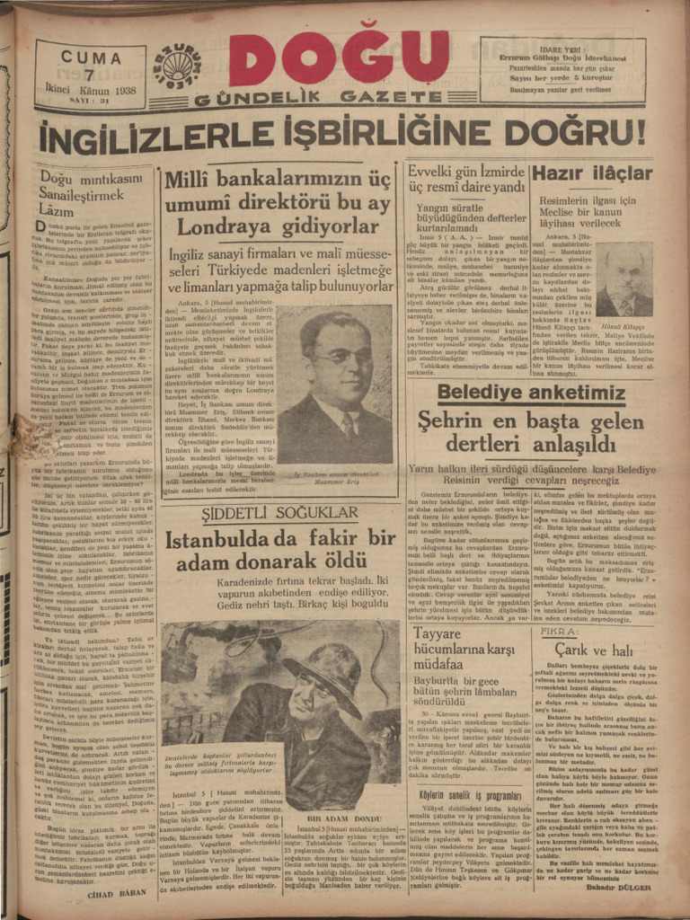 Dogu 1938 Ikincikanun 7 | PDF