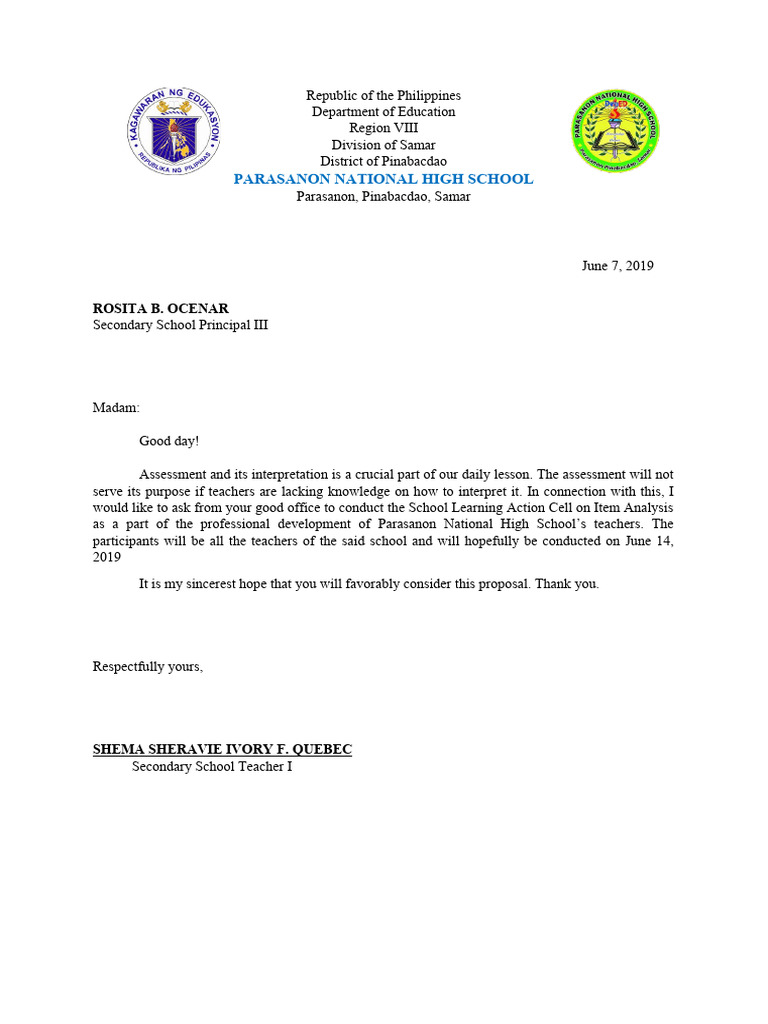 Communication Letter INSET 2019-2020 | PDF | Teachers | Behavior ...