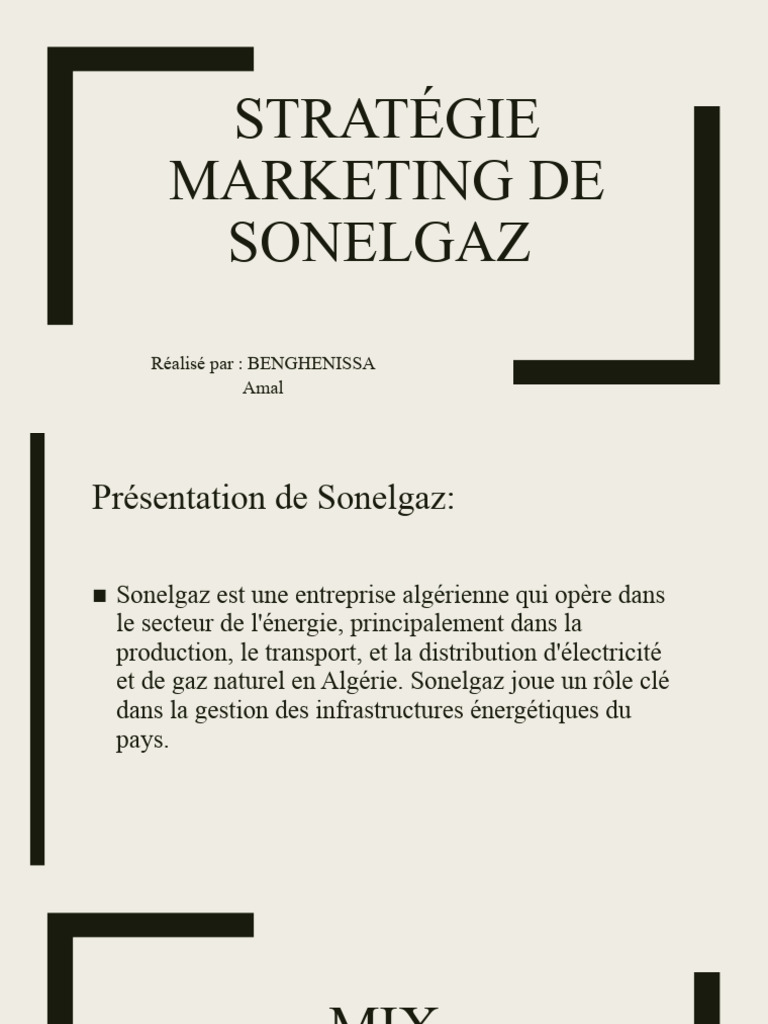 Marketing Sonelgaz | PDF | Réseau électrique | Gaz naturel