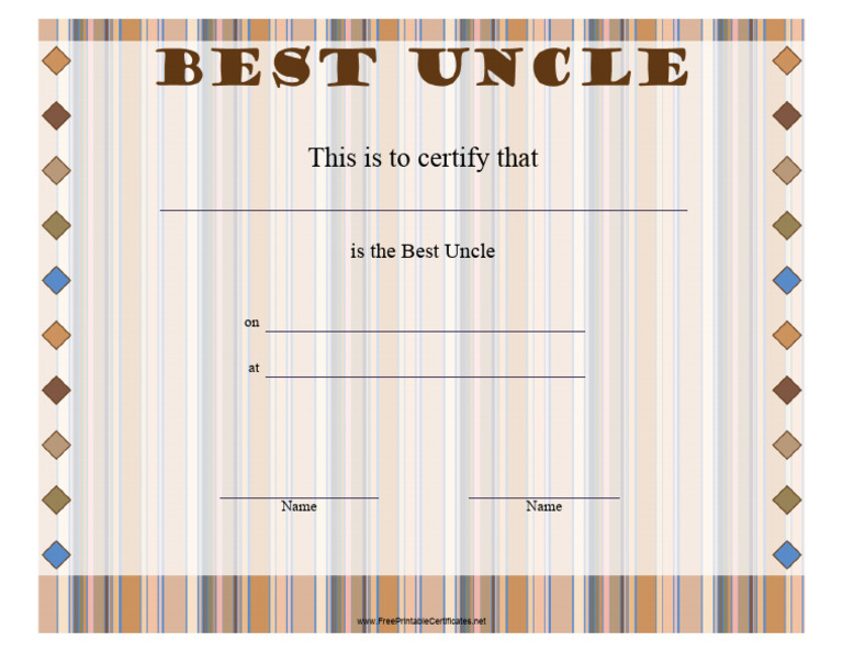Best Uncle Certificate | PDF