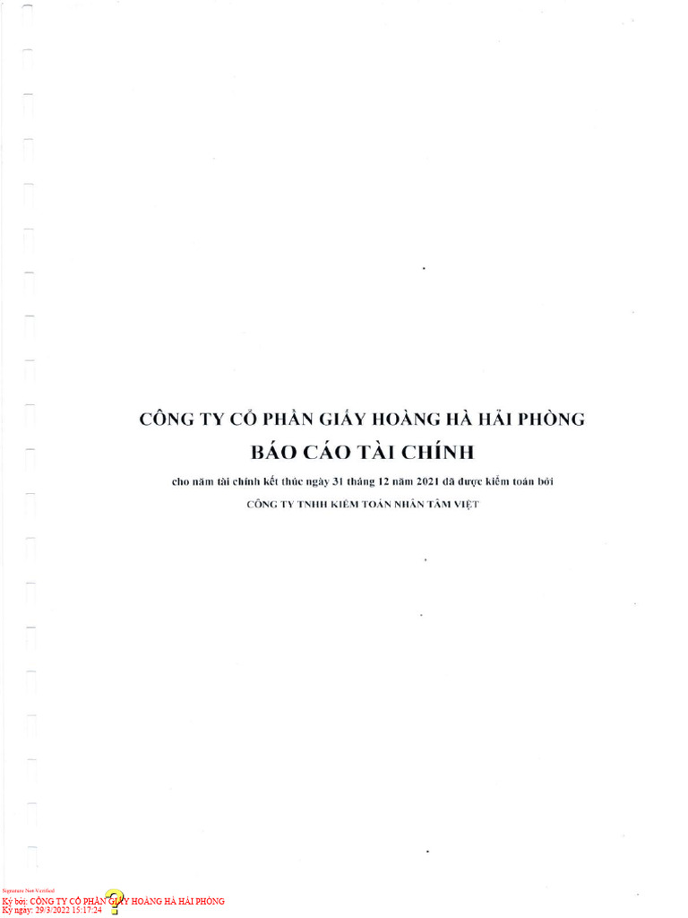 HHP - BCTC Công ty Mẹ 2021 kiểm toán-ký số | PDF