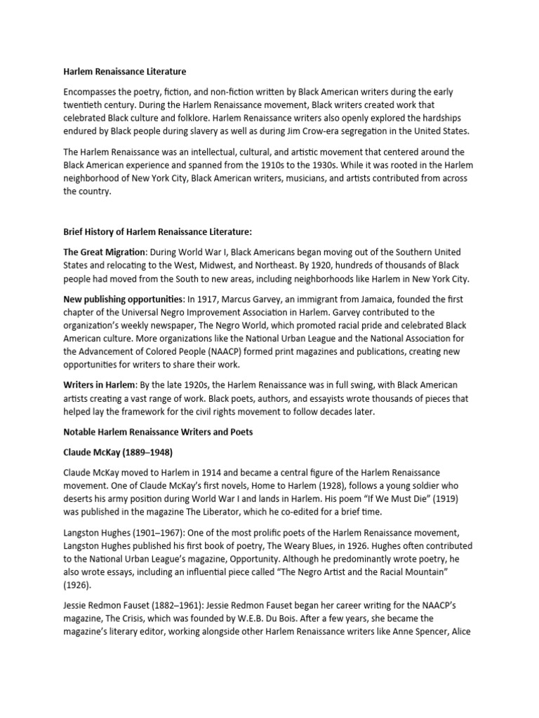 REvsyl | Download Free PDF | Harlem Renaissance | African American ...