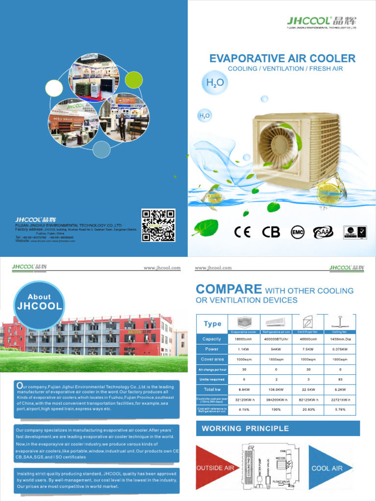 JHCool Evaporative Air Cooler Guide | PDF | Power Inverter | Electric Power