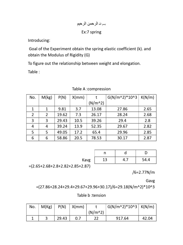 Ex 7 | PDF | Stiffness | Young's Modulus