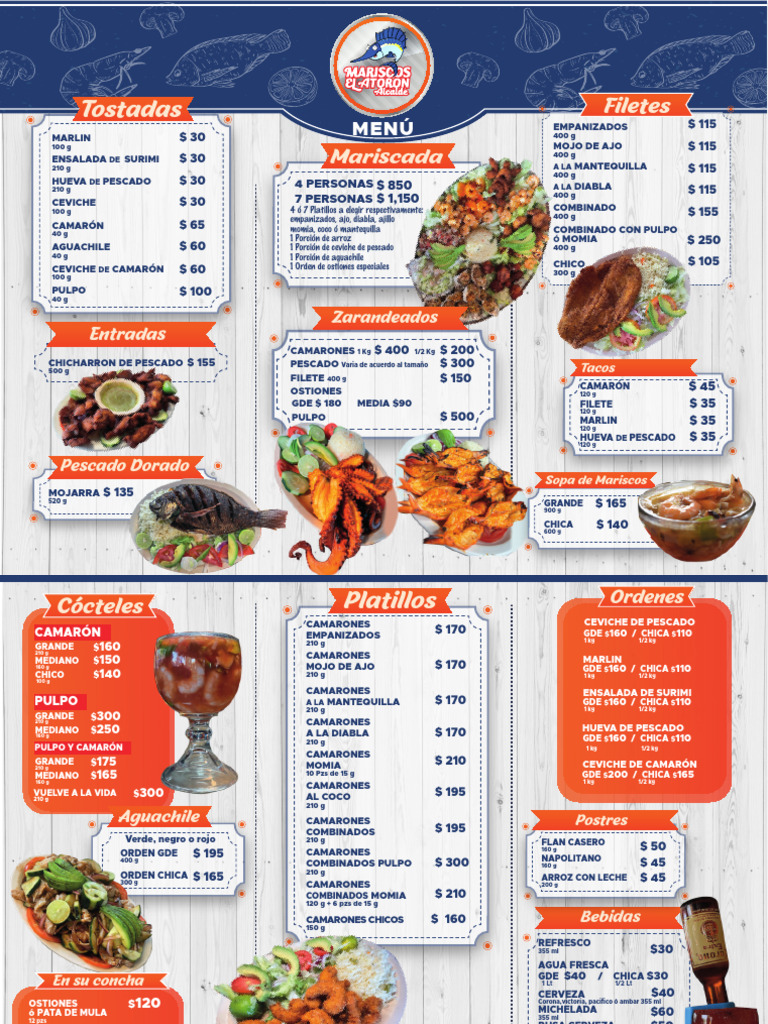 Menu Atoron 2024 | PDF | Mariscos | Cocina
