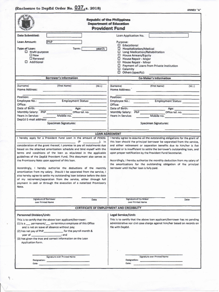 Provident Loan Form | PDF