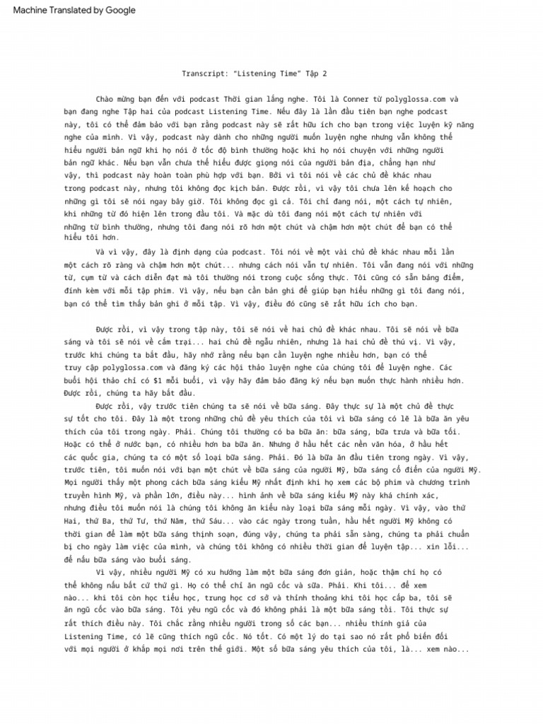 Episode 2 Transcript - Listening Time | PDF