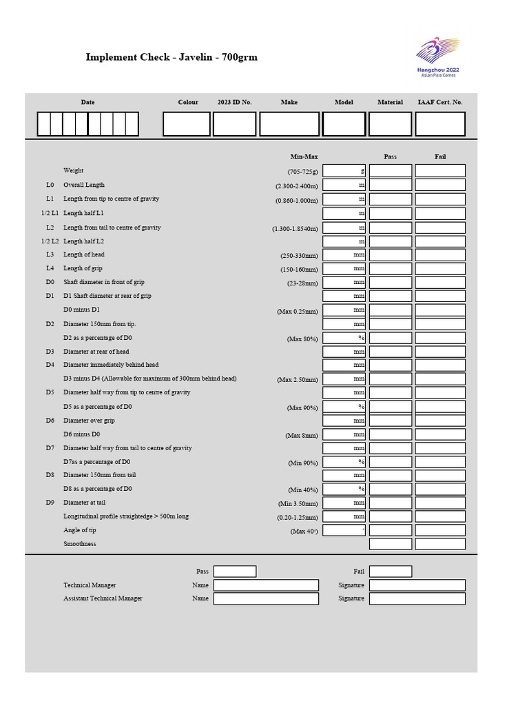 WPA 22 Implement Check - Javelin - 700grm | PDF