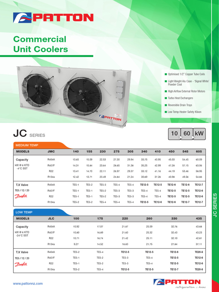 Commercial Unit Coolers Specifications | PDF | Mechanical Engineering ...