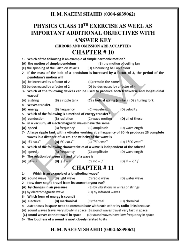 Solved Objectives Physics Exercise and Additional With Ans Key | PDF Solved Objectives Physics Exercise and Additional With Ans Key | PDF