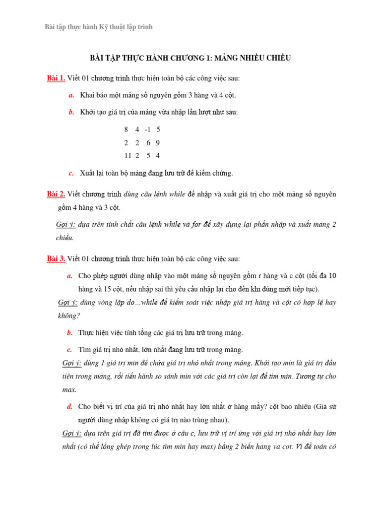 Ky Thuat Lap Trinh - Slides - Practices-Chapter-1 | PDF