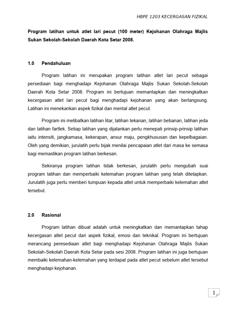 Toaz - Info Program Latihan PR | PDF
