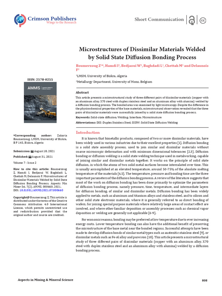 Microstructures of Dissimilar Materials Welded | Download Free PDF ...