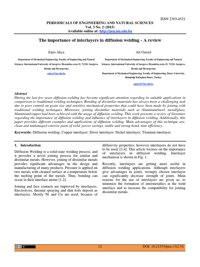 Diffusion Welding: Interlayer Impact | PDF | Welding | Construction