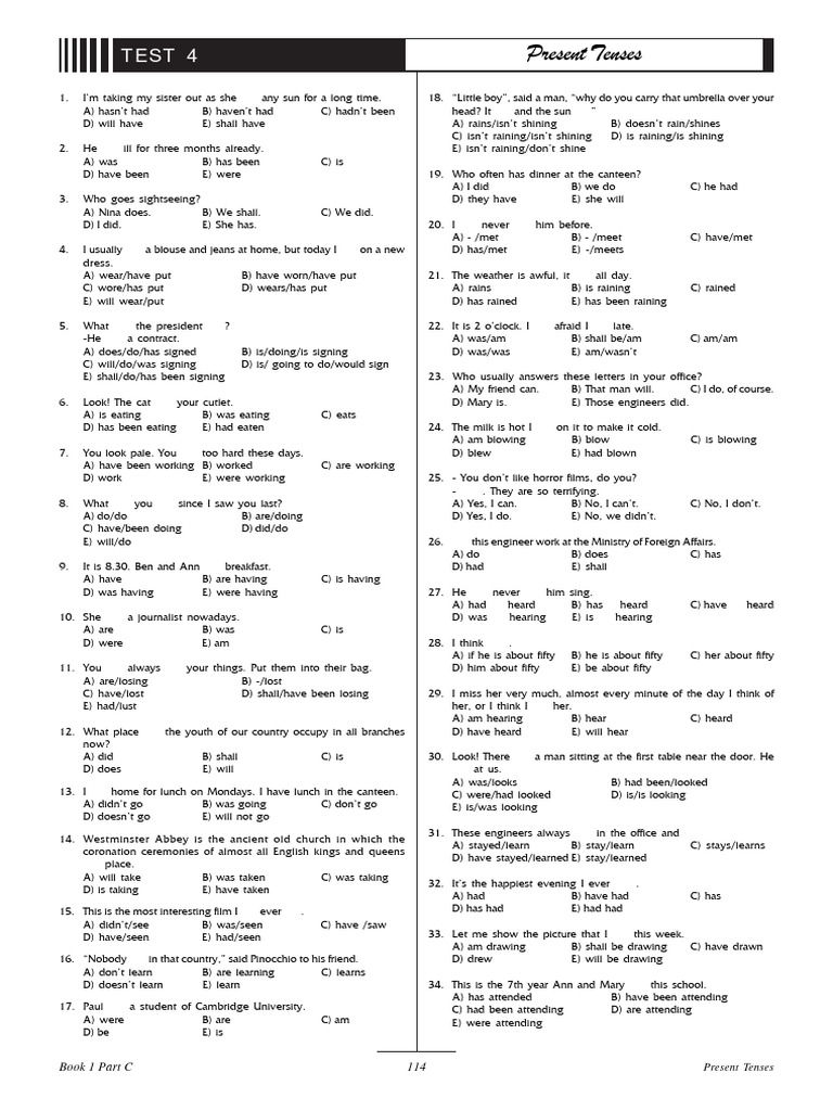 Present Tenses Test for Gujarati Learners | PDF | Clothing