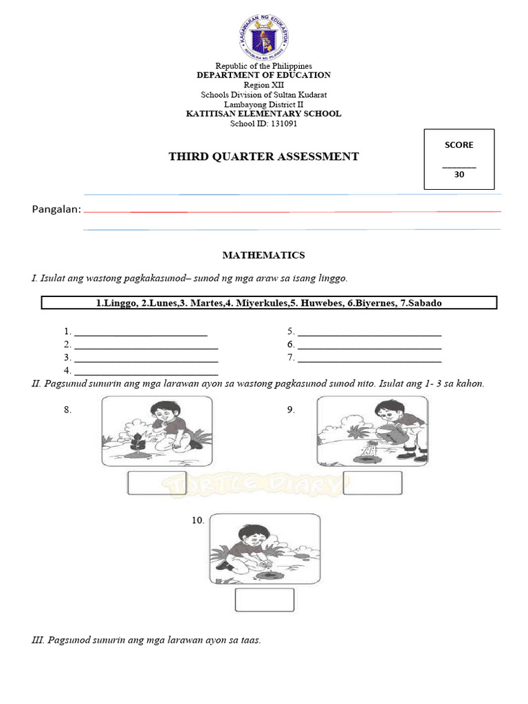 Third Quarter Assessment With Tos | PDF