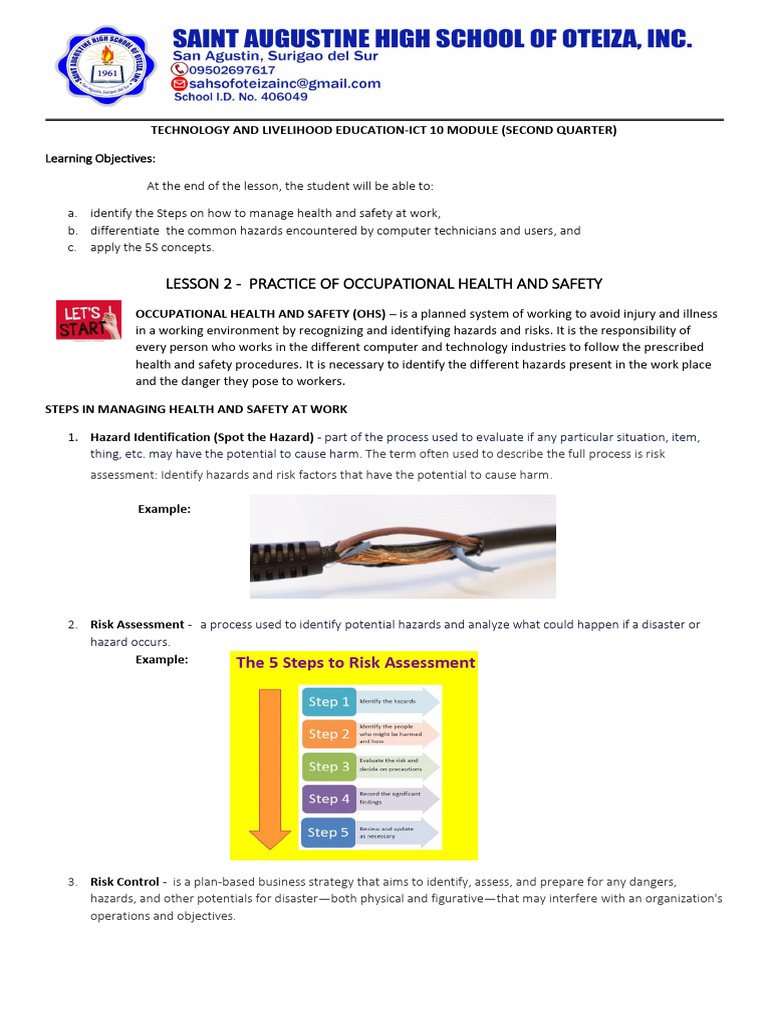 TLE-ICT 10 Module | PDF | Occupational Safety And Health | Hazards