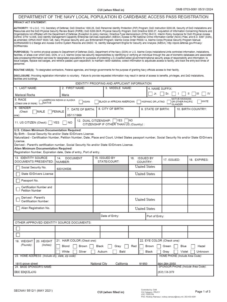 DBIDS Color Code for Base Access Pass | PDF | Identity Document ...