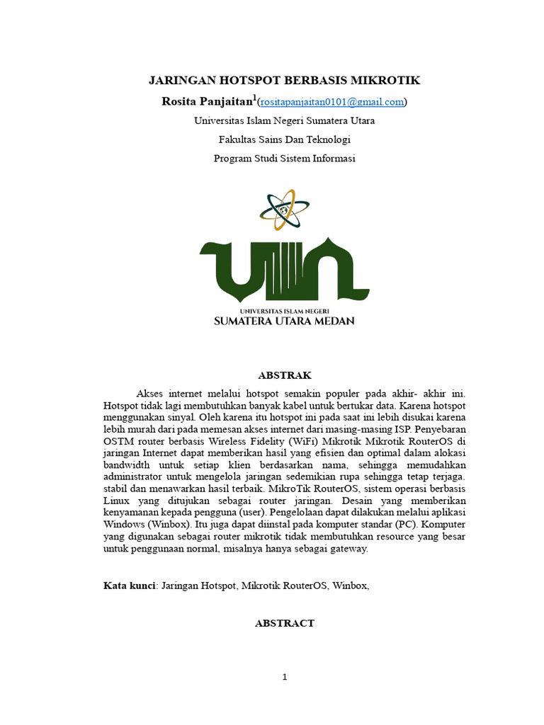 Artikel Jaringan Hotspot Berbasis Mikrotik | PDF Artikel Jaringan Hotspot Berbasis Mikrotik | PDF