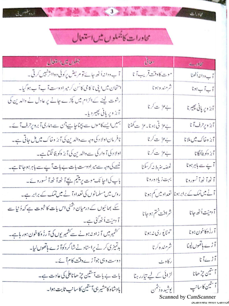 Mujeeb Ur Rahman Muhawarat List (1) .PDF Version 1 | PDF