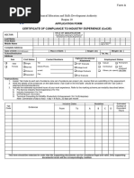TESDA Application Form | PDF