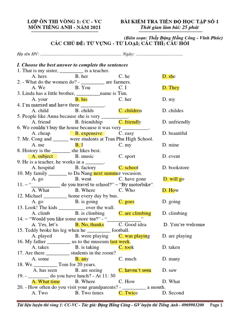 Kiem Tra Tien Do So 1-Mr Cong | PDF