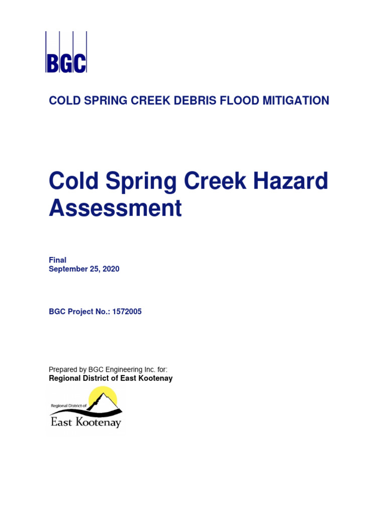 BGC 2020 Cold Spring Creek - FINAL | PDF | Flood | Earth Sciences