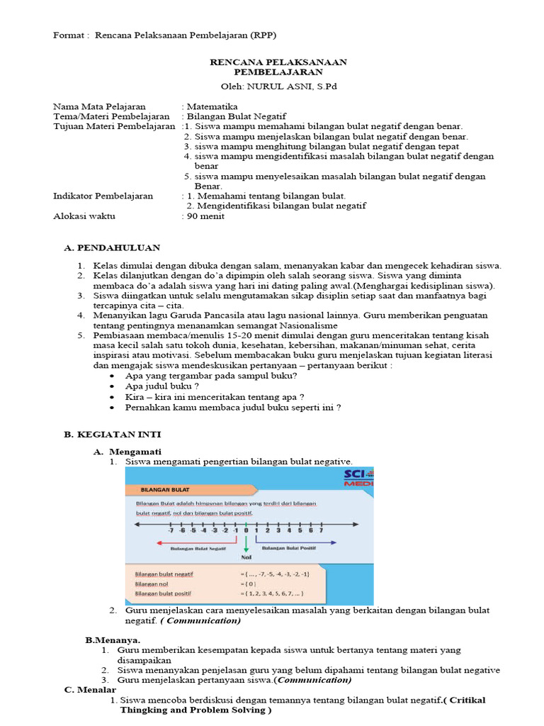 Format RPP CGP 11 REGULER | PDF