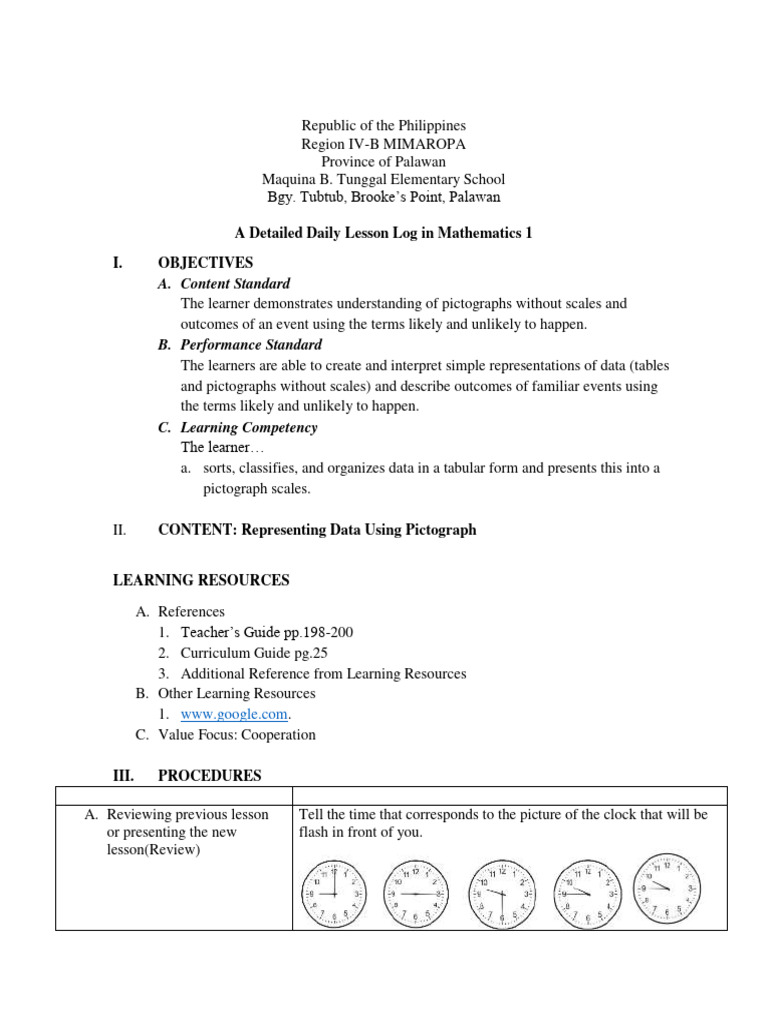 Sample Semi-Detailed Lesson Plan - 040529 | PDF