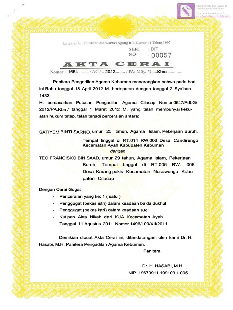 PDF Akta Cerai - Compress | PDF