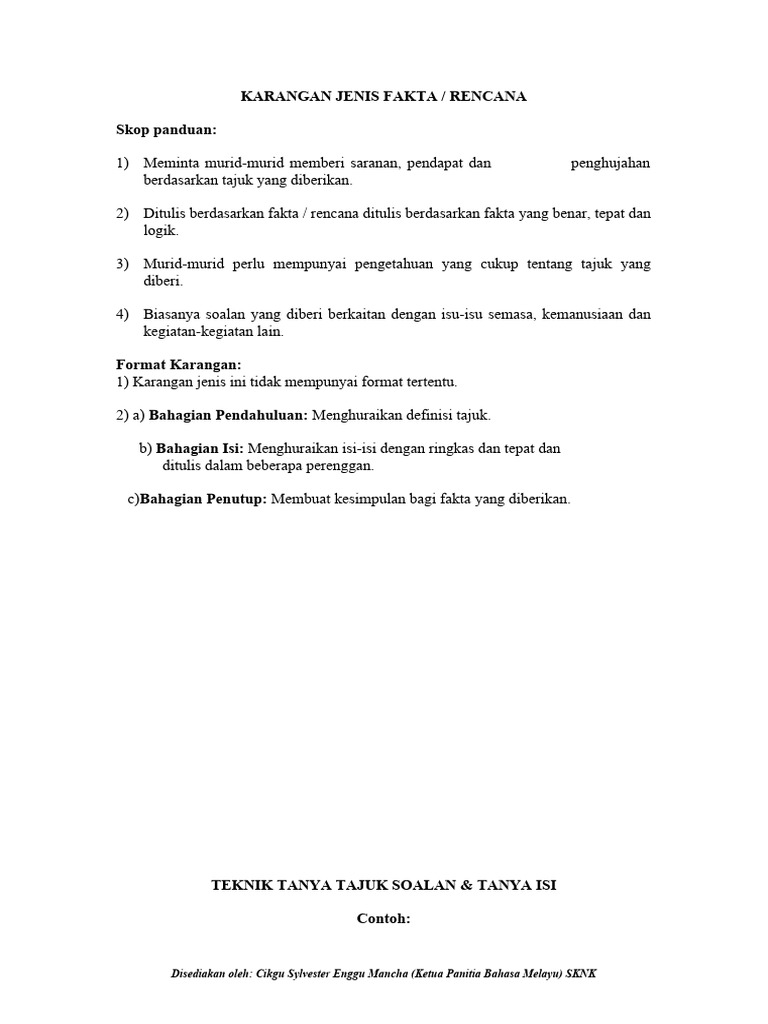 Format Karangan Jenis Fakta Editted | PDF