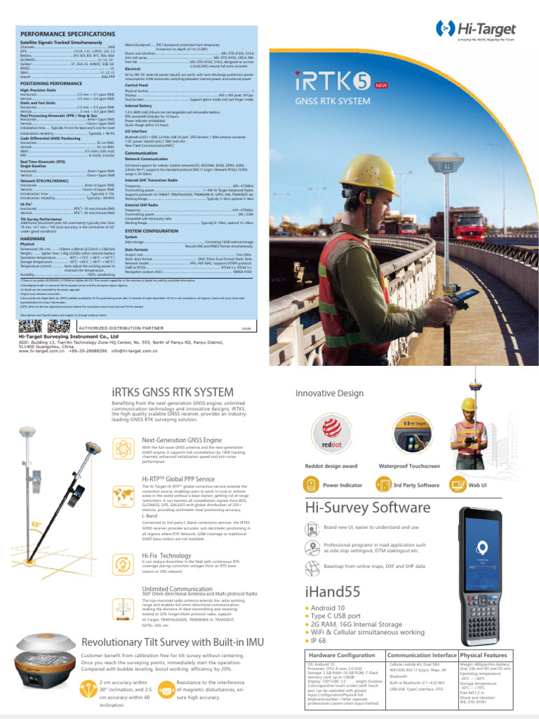 New Irtk5 Gnss RTK Brochure en 20231213s | PDF | Radio | Wi Fi