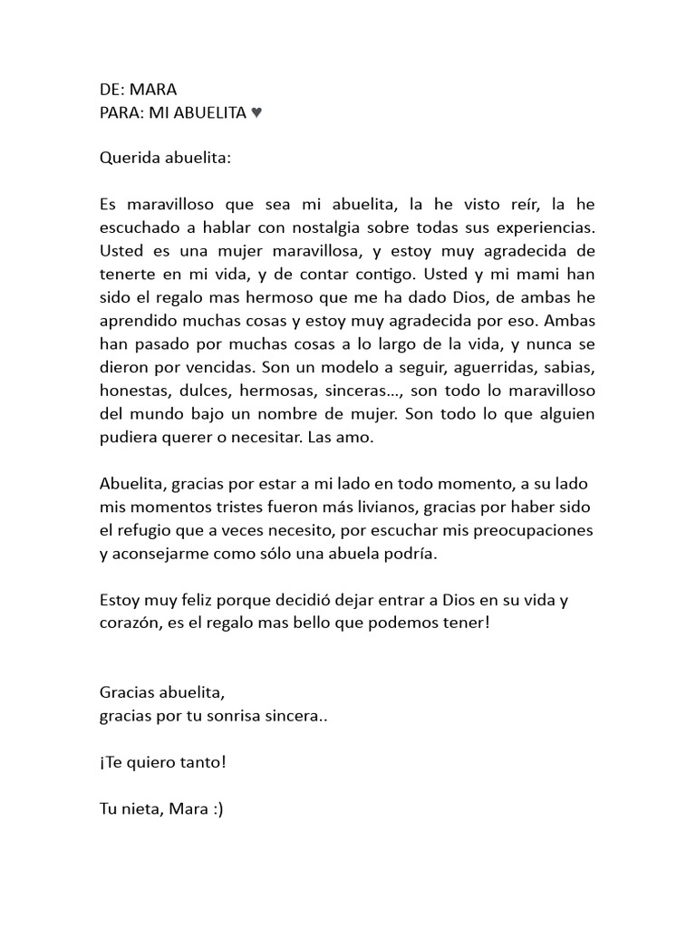Carta Abuelita Pdf