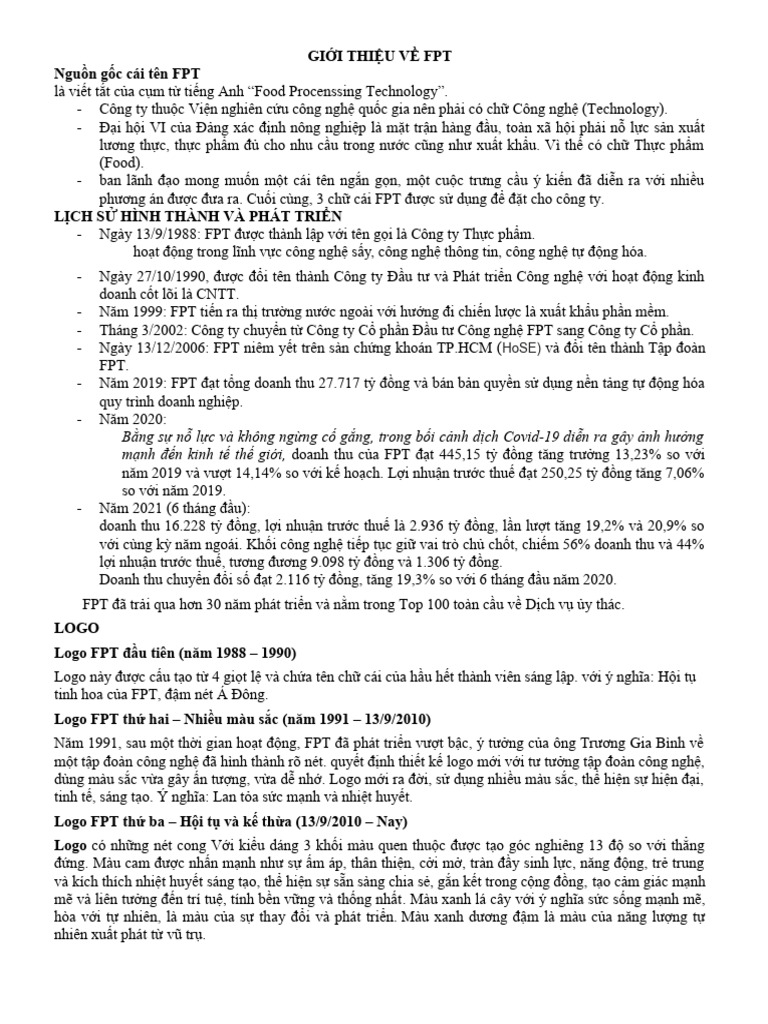 GIỚI THIỆU VỀ FP1 phần nói | PDF